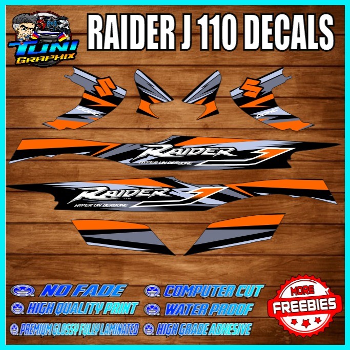 RAIDER J 110 STICKER DECALS 2024 with freebies | Shopee Philippines