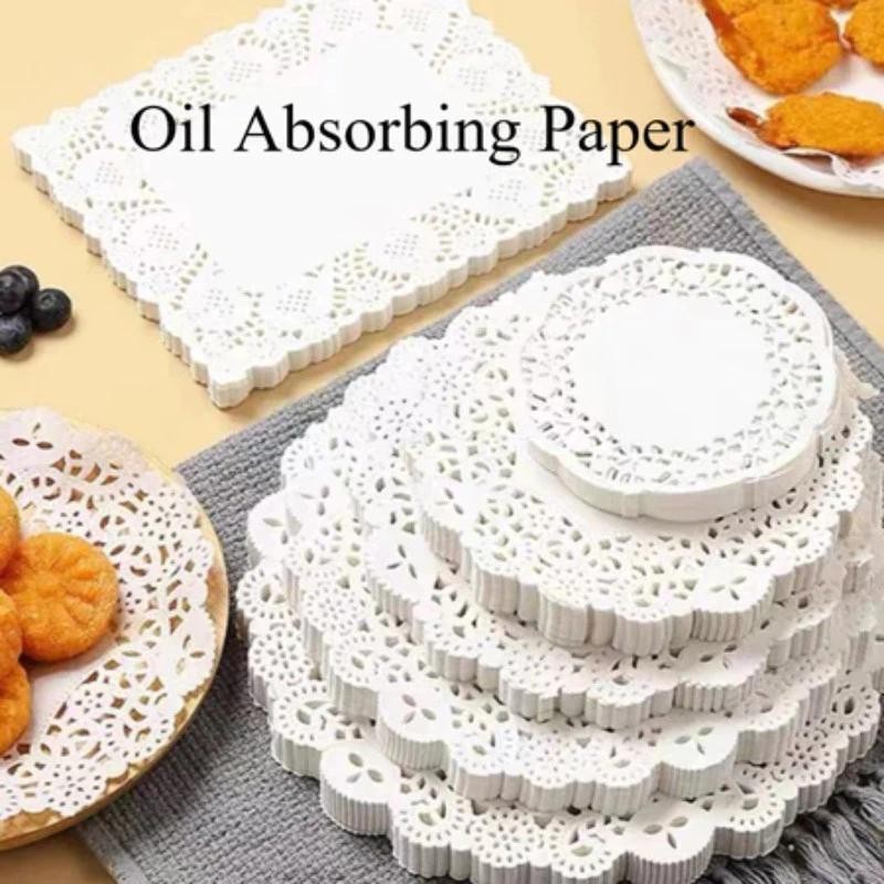 100pcs Cooking Oil Absorbing Paper Round Doilies for Cake Liner Kitchen ...