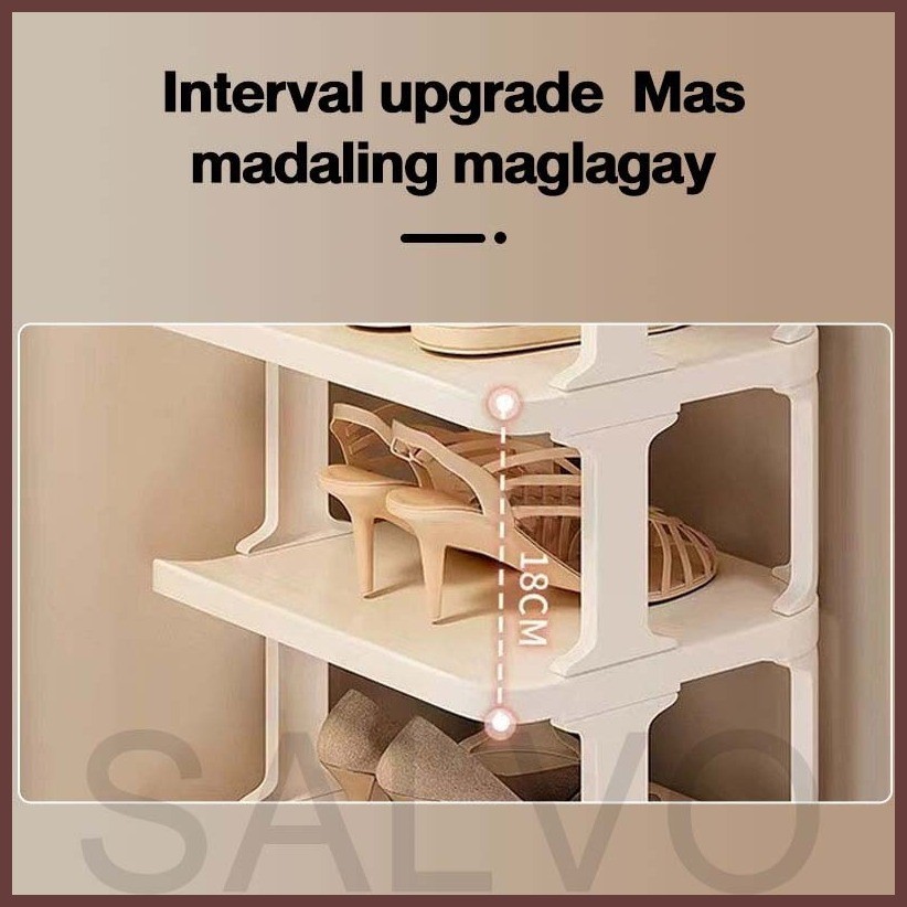 ∮ SALVO Multi-tier Plastic Shoe Rack Stackable Household Shoe Shelf ...