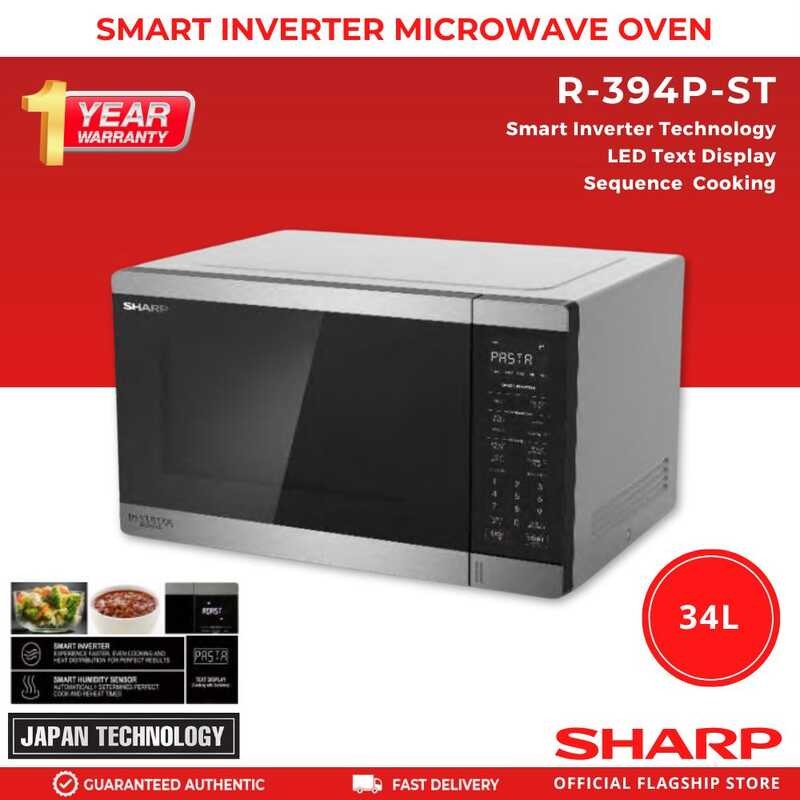 3 Sharp R-394P-St 34 Liters Smart Inverter Microwave Oven 318 | Shopee ...