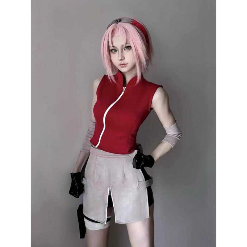 Ninja Cos Costume Cosplay Outfit Wig Head Guard Wind Legend Sakura ...