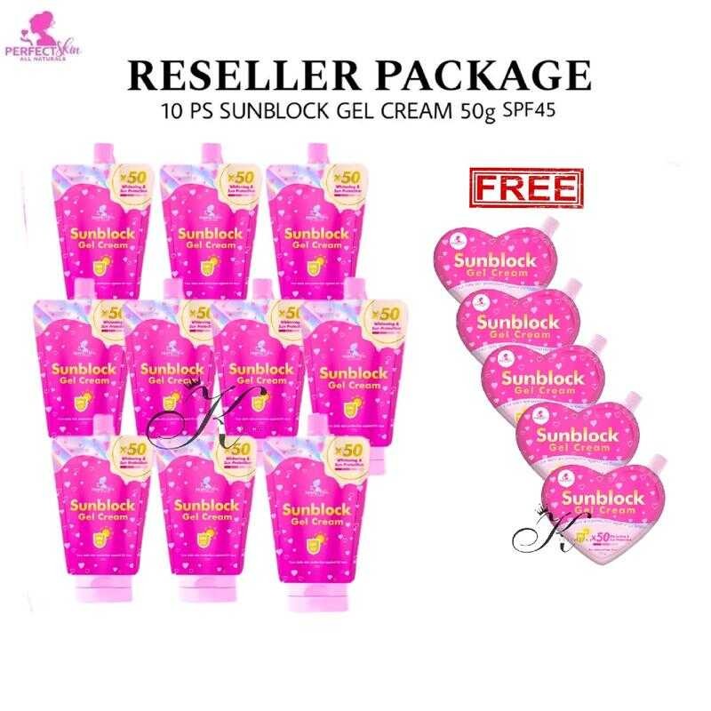 PERFECT SKIN GEL Spf45 50G/ TINTED BB CREAM / 10 SUNBLOCK WITH COLLAGEN ...