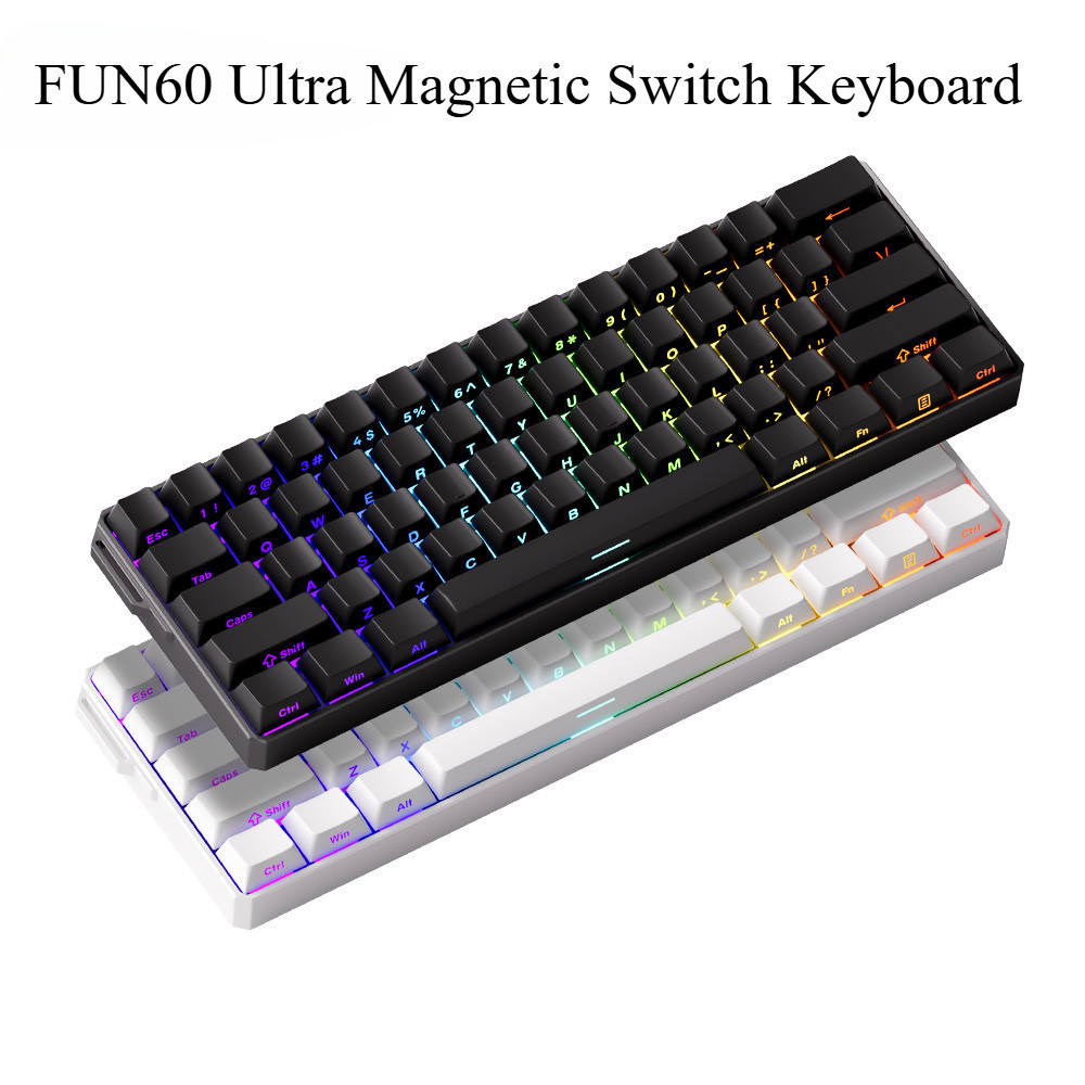 FUN60 Ultra Mechanical Gaming Aluminum Keyboard Three Mode Wireless ...