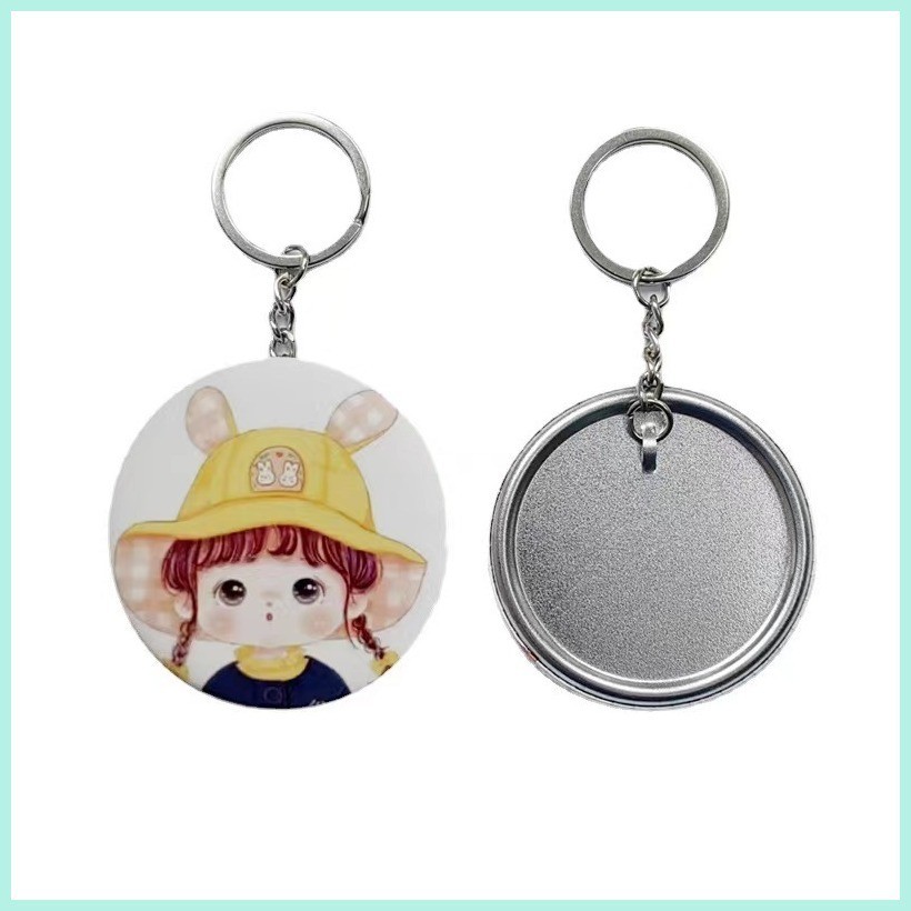 100pcs button badge keychain 58mm matte surface metal back button badge ...