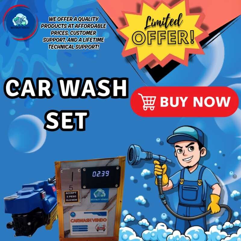 557 CARWASH VENDO - COMPLETE Set, FREE TARPAULIN VENDING MACHINE COIN ...
