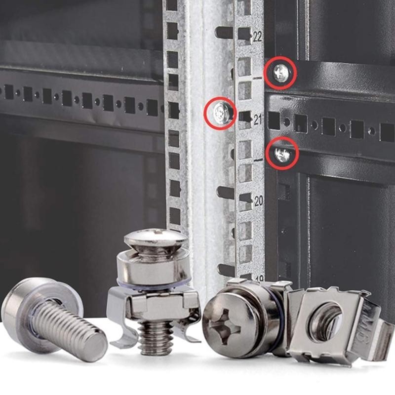 Server Rack Mount Kit 30pcs M6 x16mm Cage Nuts and Screws for Cabinet ...