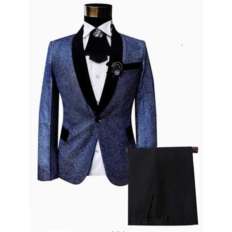 nce Costumes for Men Shiny Suit Stage Performance Choir Host Outfit Men ...