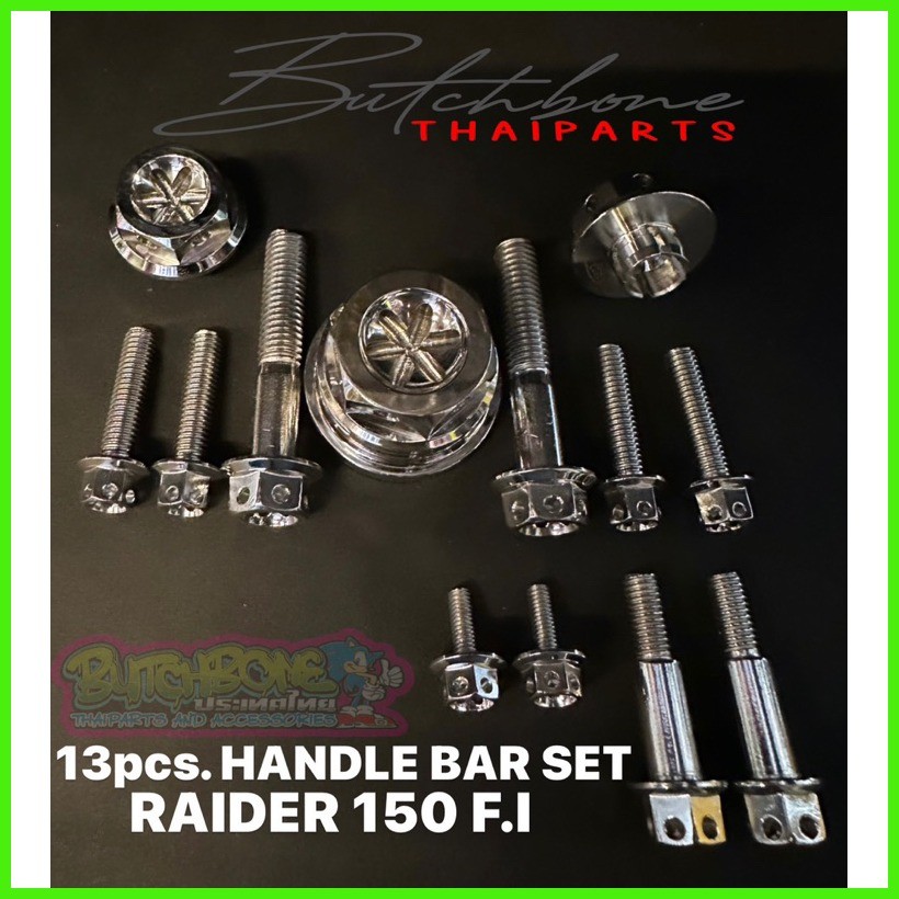 13pcs. HANDLE BAR SET WHITEGOLD(RAIDER 150 CARB TYPE/F.I-RAIDER J 115 ...