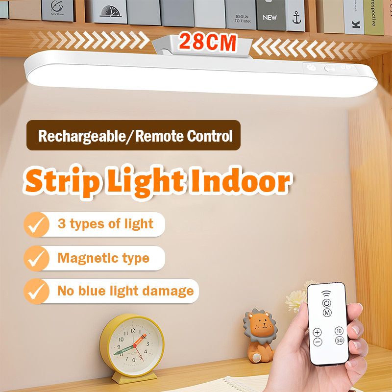 Magnetic LED Light Rechargeable Table Lamp Remote Control Desk Lamp ...