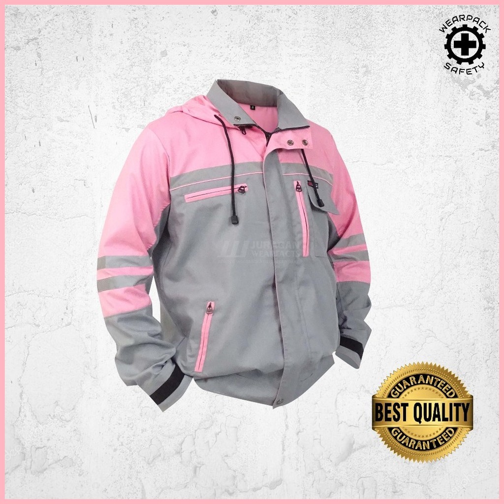 Wearpack Jacket Waterproof Pink Color Gray Combination | Shopee Philippines