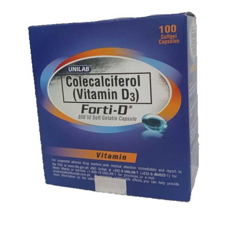 Forti-D 800 IU Soft Gelatin Capsule Colecalciferol Vit D3 A54 | Shopee ...