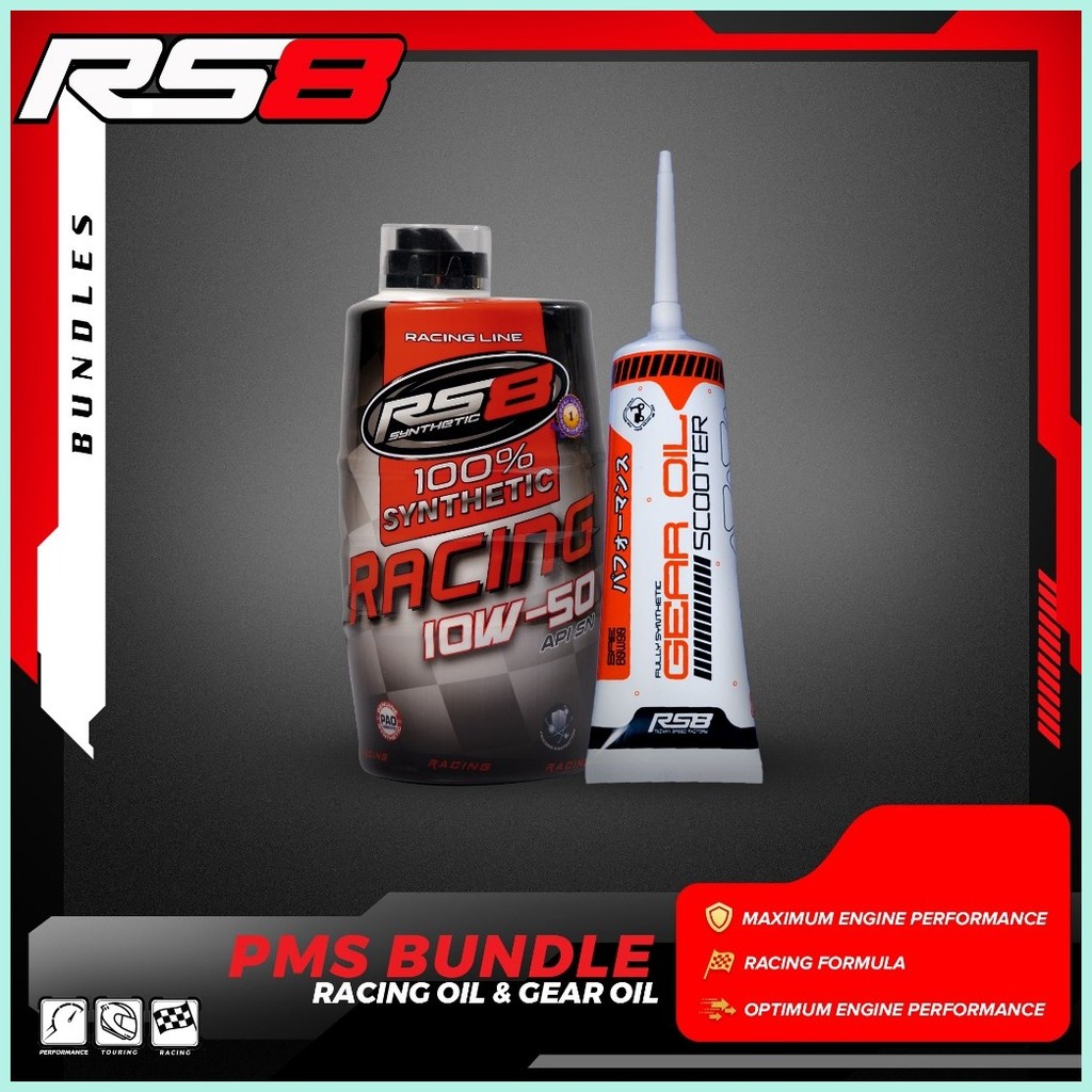 RS8 RACING LINE 10W-50 MA (100% Synthetic) 1 LITER +GEAR OIL | Shopee ...