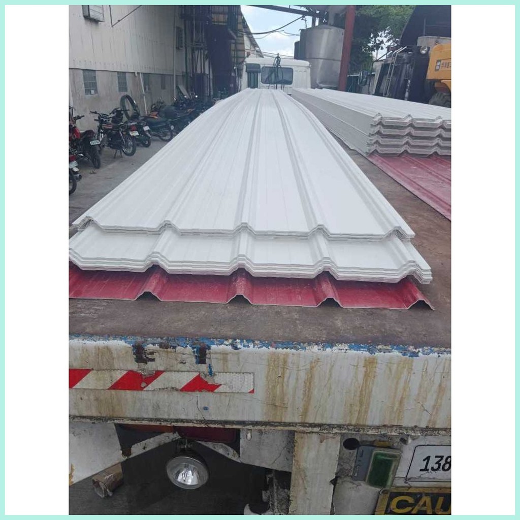 4FT UPVC THERMOPLASTIC ROOFING, RIB TYPE UPVC ROOF WHITE 1.5mm | Shopee ...