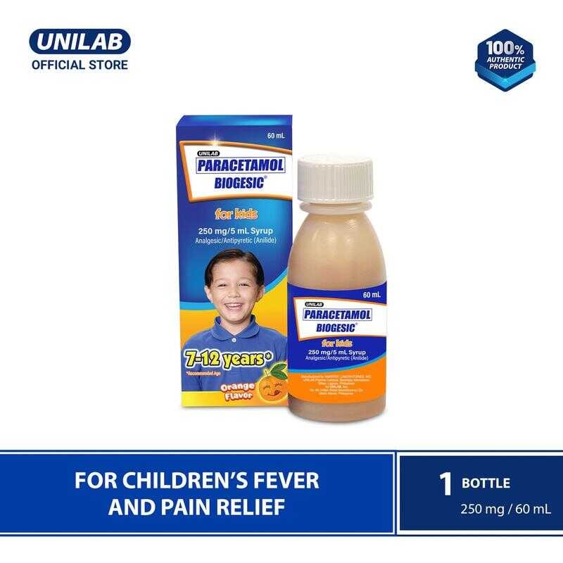 COD Biogesic For Kids 250Mg Orange Syrup 60Ml (For Children's Fever And ...