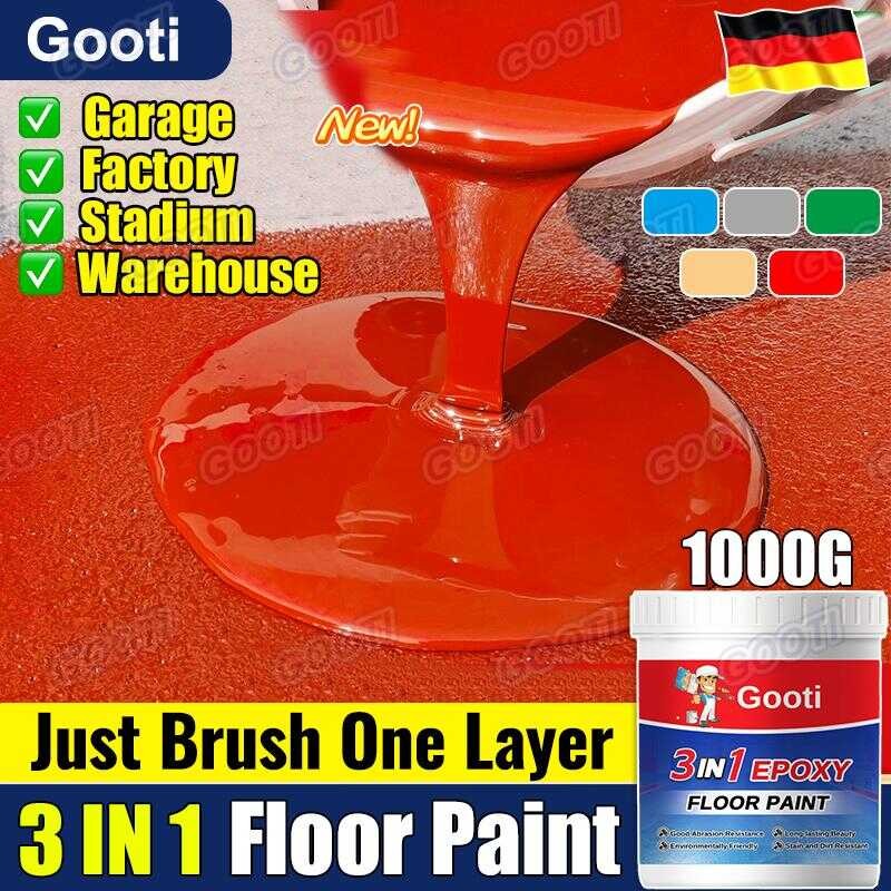 GOOTI Upgrade 3 In 1 Water-Based Epoxy Floor Paint 1Kg With Brush ...