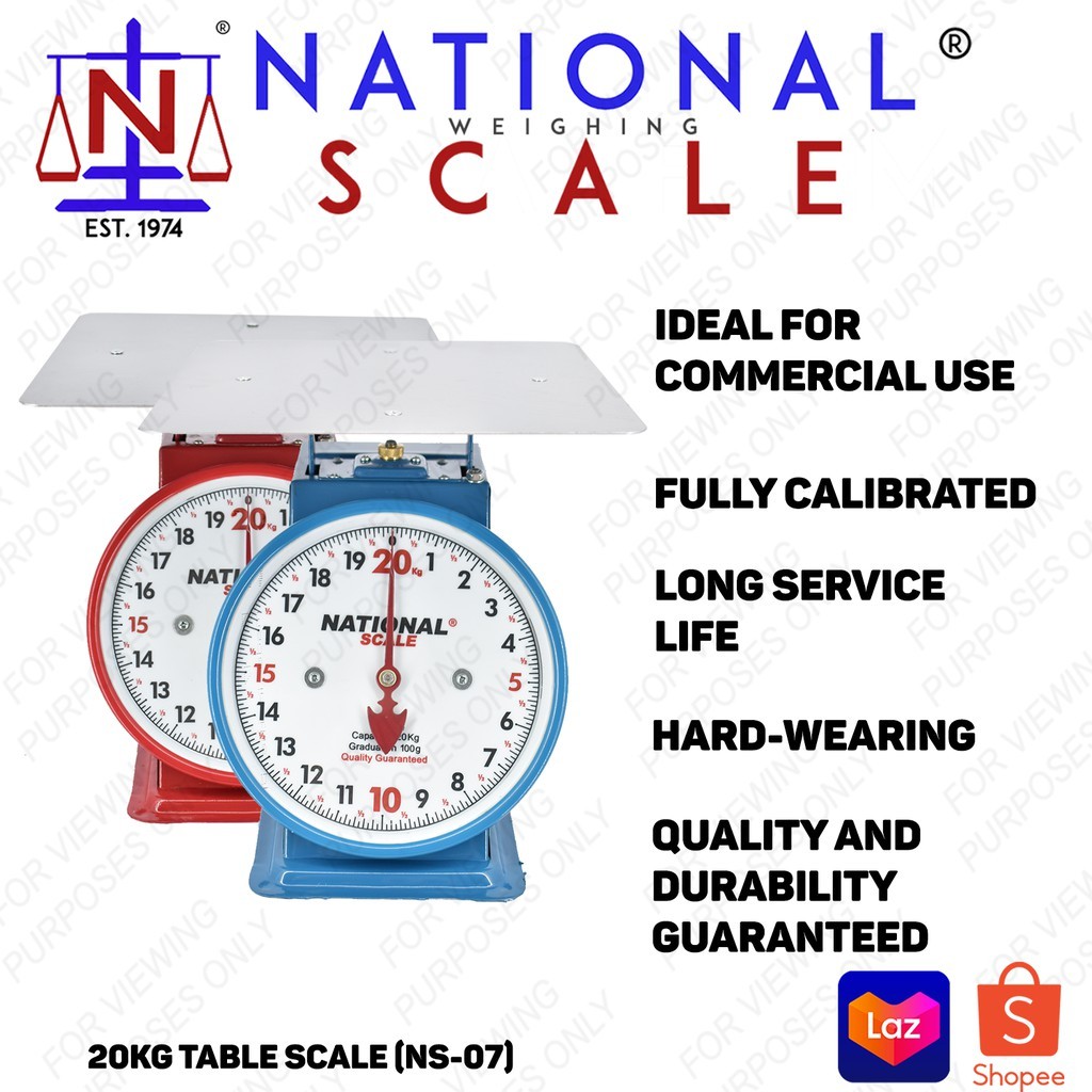 National Scale Brand 20kg Flat Plate Table Scale (NS-07-20kg) | Shopee ...