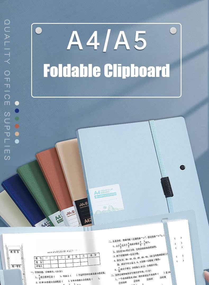 TOPWAVE A4 Foldable Clipboard portable folding folder paper organnizer ...