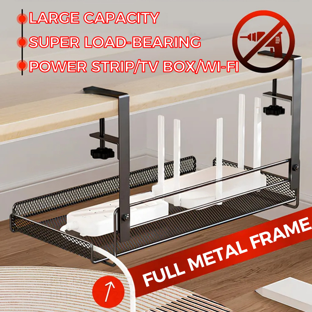 【More space】Clamp Mounted Retractable Under Desk Cable Organizer Tray ...