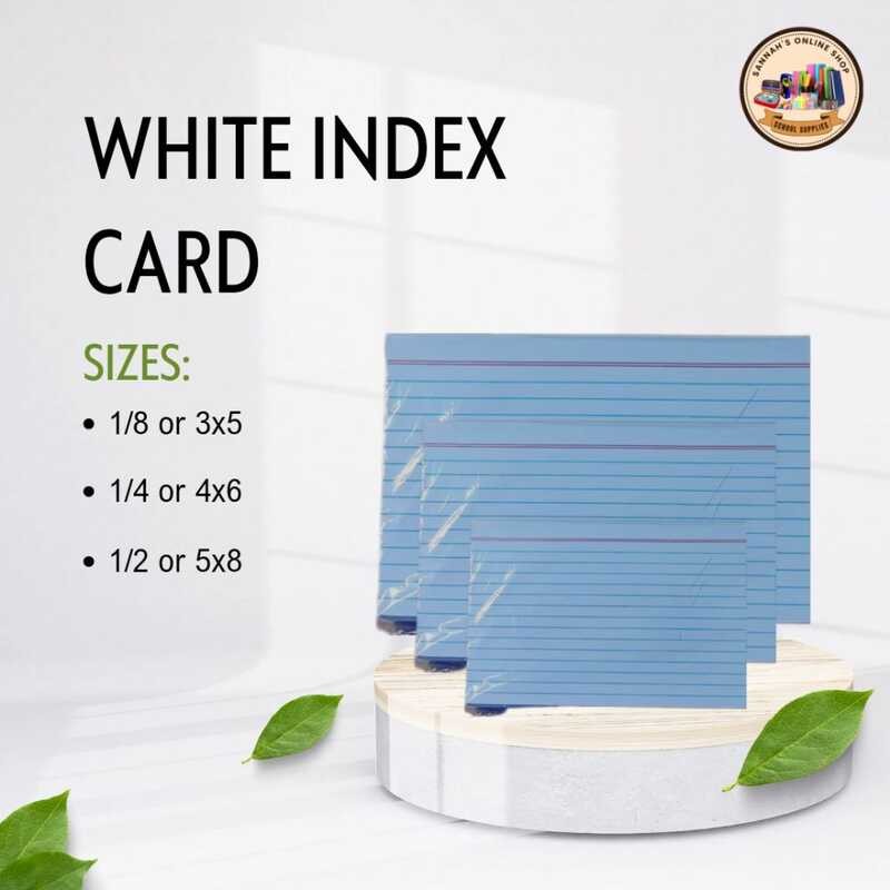 20Pcs White Index Card 1/8, 1/4, 1/2 Size Office & School Supplies ...