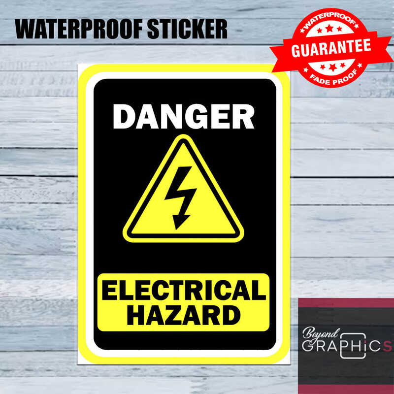 BG Danger Electrical Hazard Warning Sign PVC Sticker Metal Sheet 5C6 8a ...