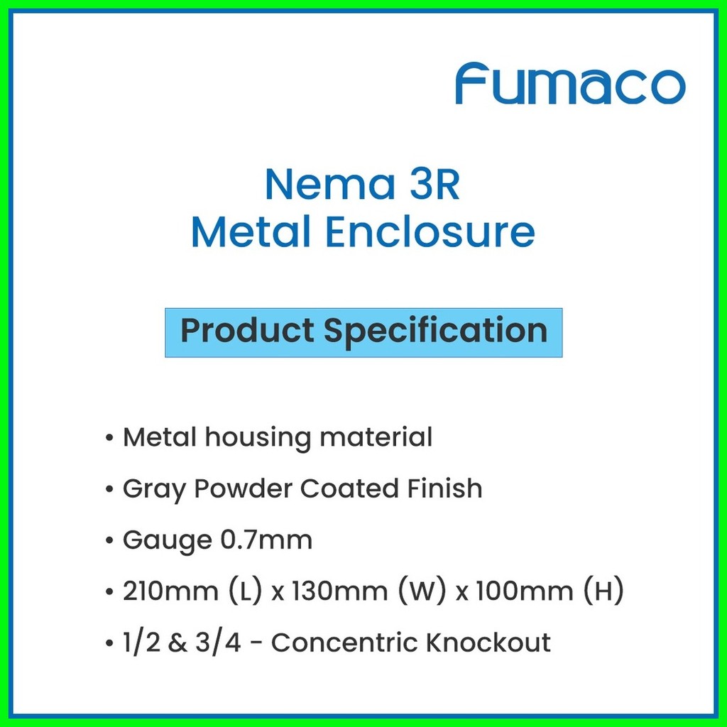 Fumaco Nema 3R Metal Electrical Enclosure Box Panel Board for Din Rail ...