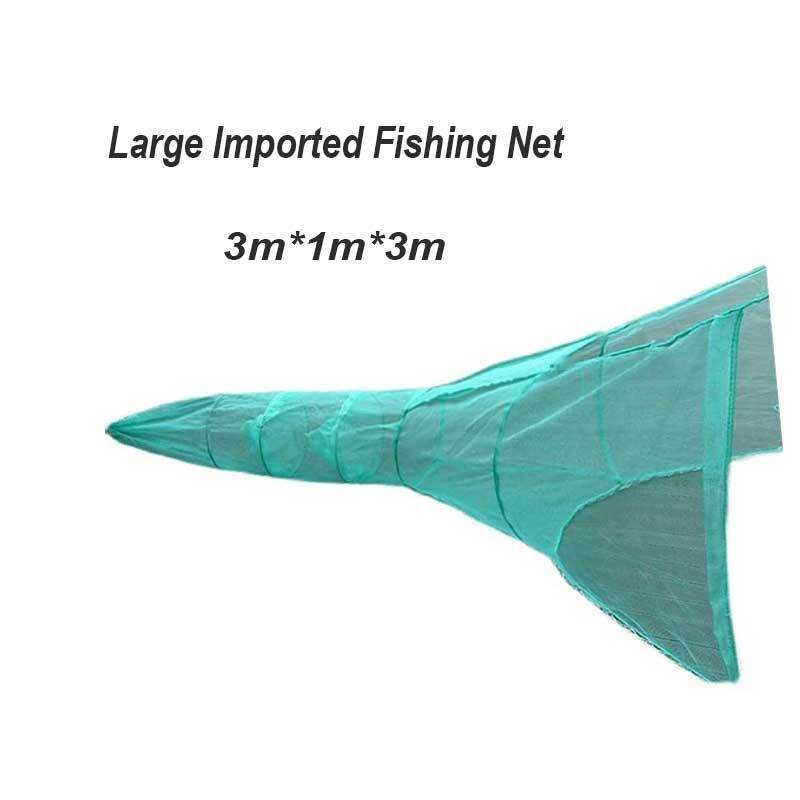 3X1x3m(Wx Hx Tail) Fishing Net Trawl Folding Fish Shrimp Cage Traps 510 ...