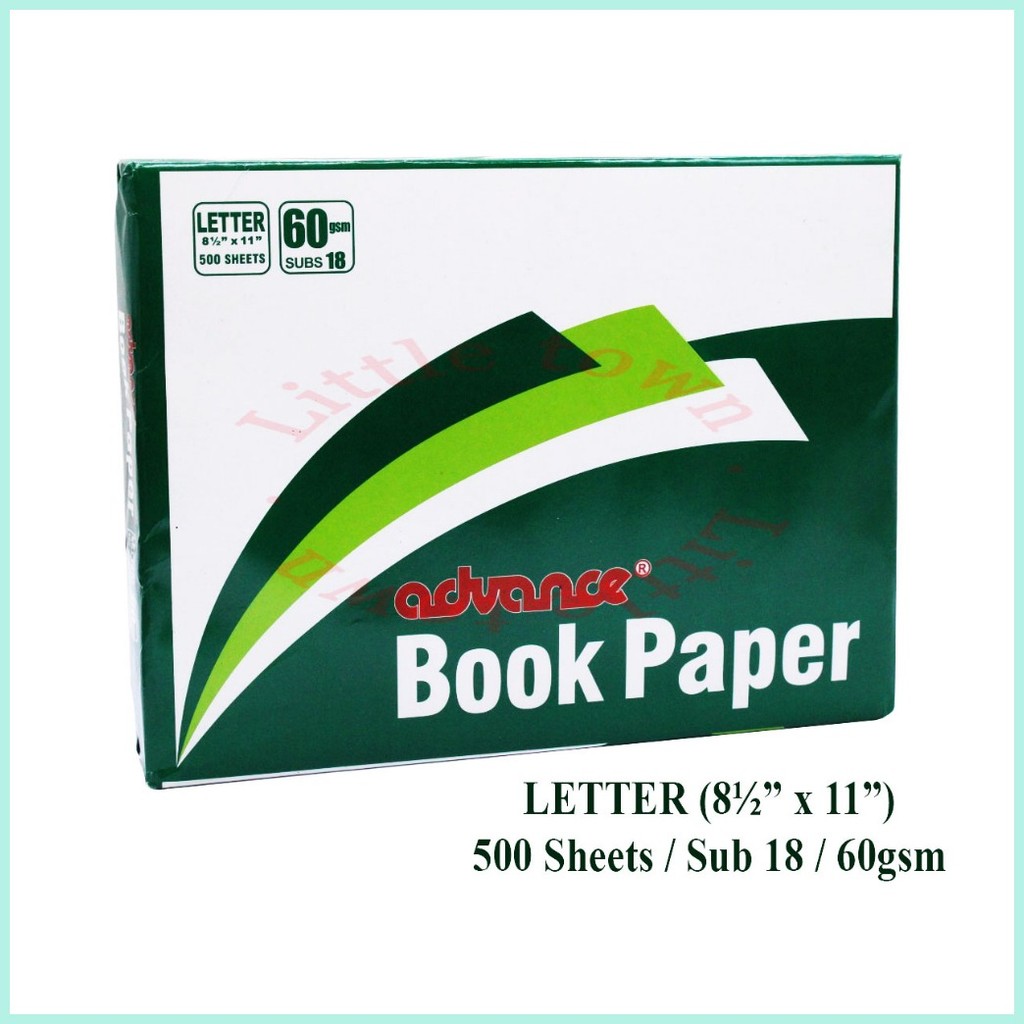 1 ream Advance book paper 500 Sheets / Sub 18 / 60gsm | Shopee Philippines