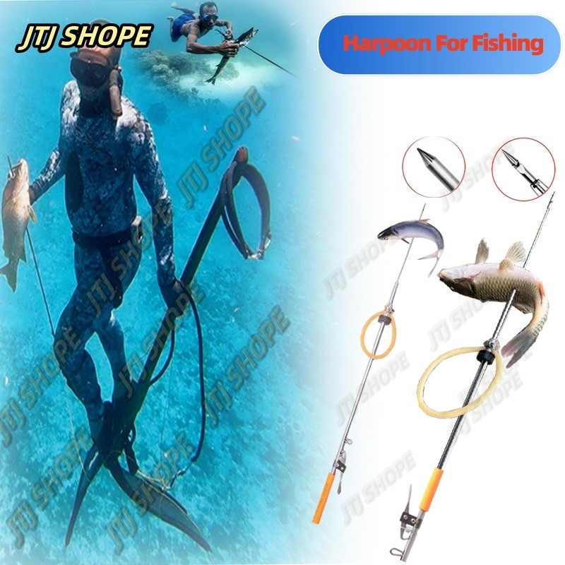 Durable Stainless Harpoon For Fishing 4 SizesSteel Spear Fishing With Barbs Fishing Gear ...