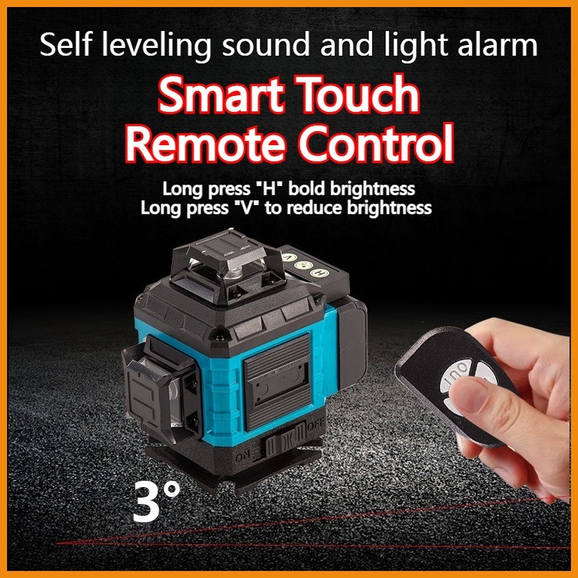 16 Line 4D Laser Level Green Light Self-Leveling 360° Rotary Auto ...