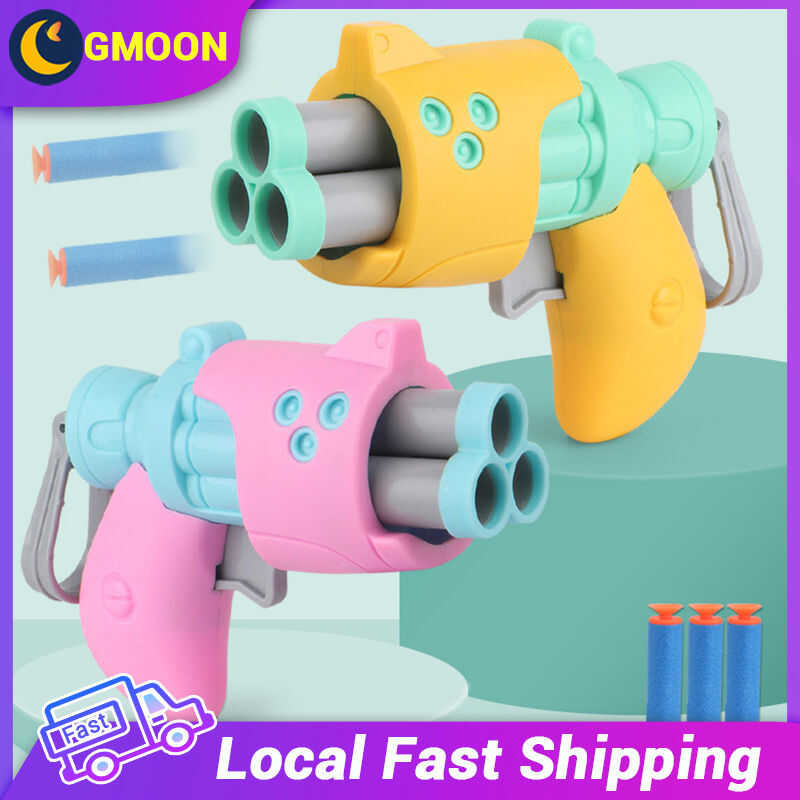 Kids Soft Bullet Gun Toy Shooting Revolver Gun,No Battery Required ...