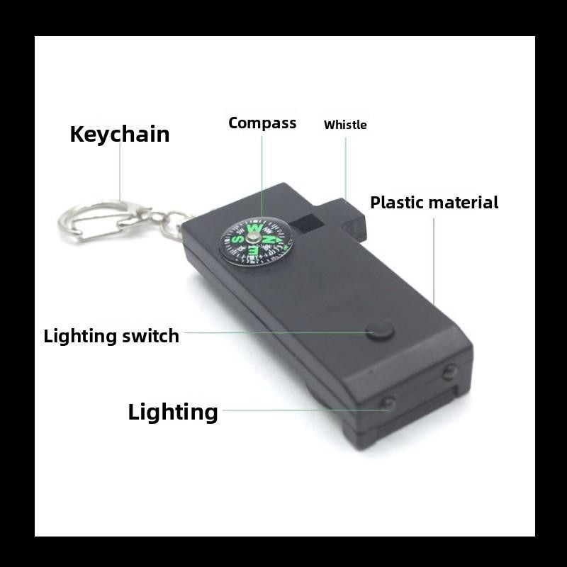 Outdoor Mountaineering Emergency Whistle Multi-Function 5-in-1 Survival ...