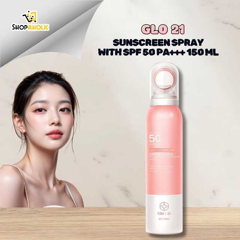 Glo21 Sunscreen Spray Spf 50 Pa+++ All Day Light Sunblock Mist Face And ...