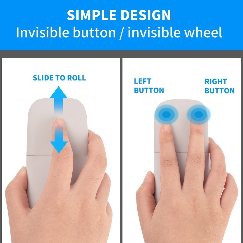 Bluetooth 4.0 Folding Wireless Mouse Arc Touch Silent Ergonomic Slim ...