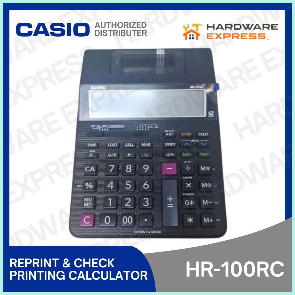 CASIO HR-100RC Adding Machine Printing Calculator 12 Digits | Shopee ...
