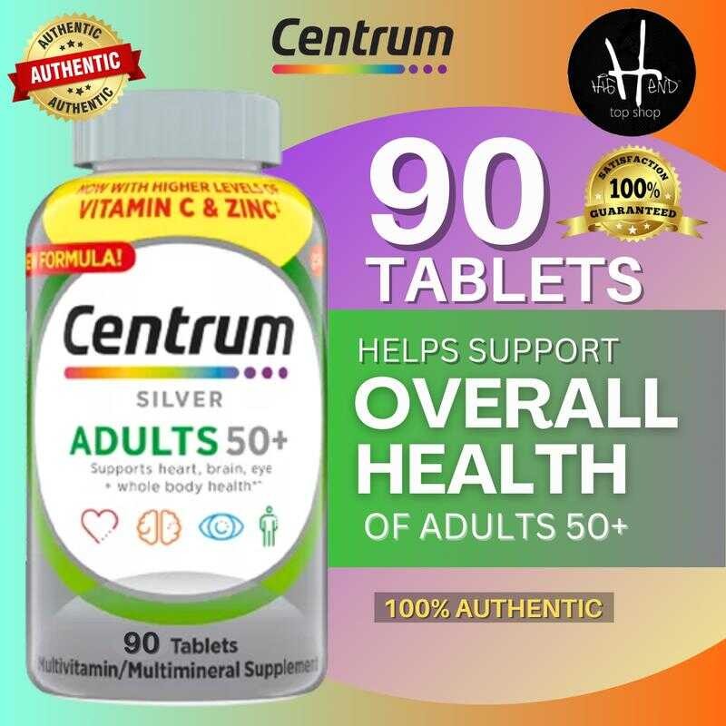 90 Tablets - Centrum Silver Adults 50+ Multivitamin AUTHENTIC ...