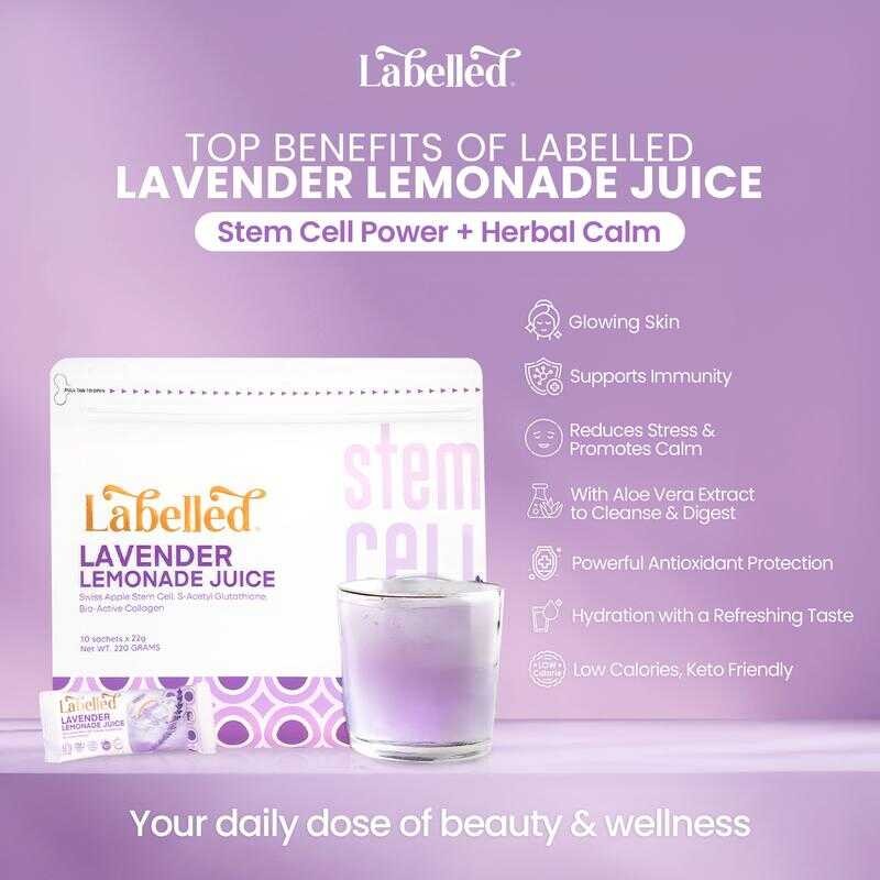 Labelled Lavender Lemonade JUICE (10 Sachets) Drink S-Acetyl ...
