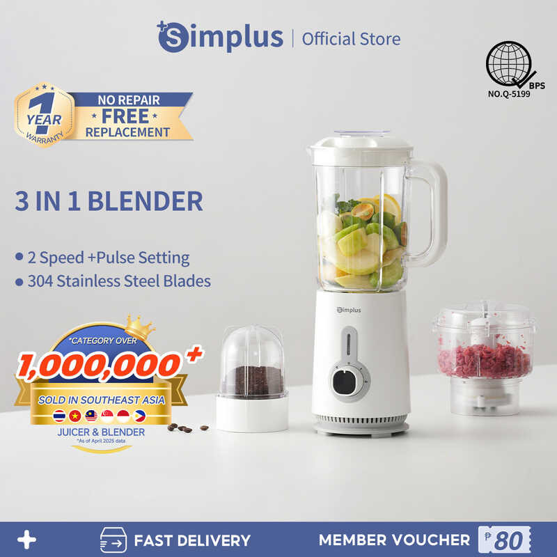 Simplus 3 In 1 Blender Processor Heavy Duty Meat Grinder Grinders Juicers& Friut Extractors 3 ...