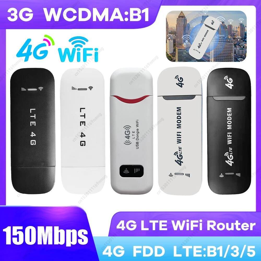 USB LTE Dongle Mobile Broadband 150Mbps Modem Stick 4G Sim Card Router Home Office Wireless WiFi ...