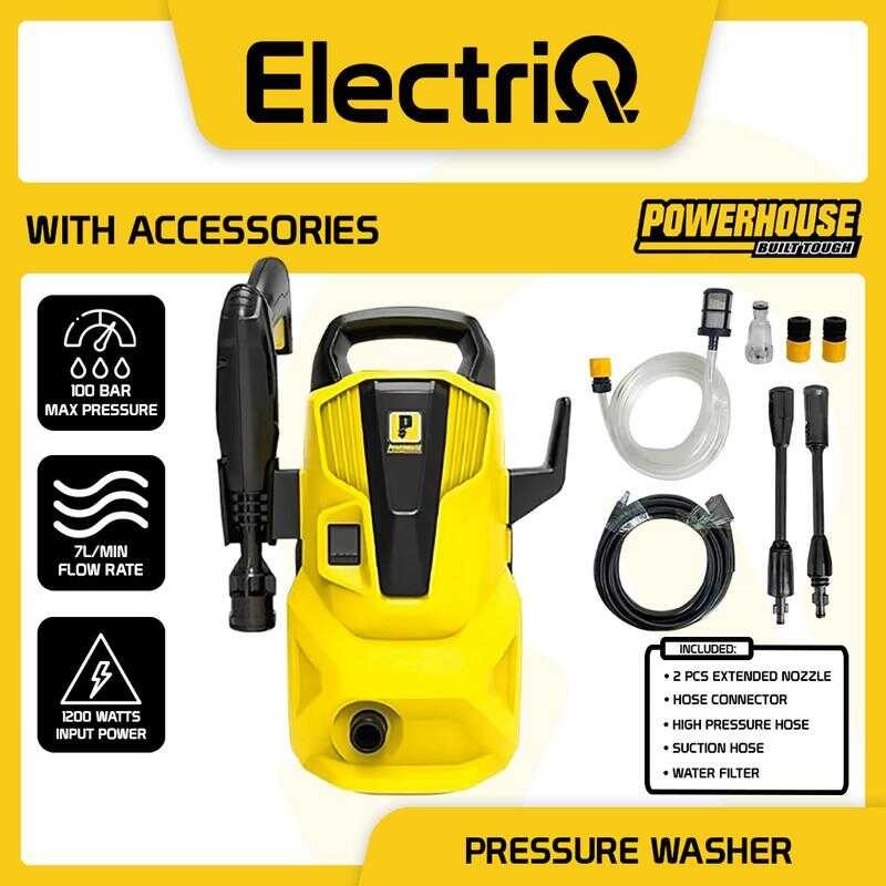 Electriq L Powerhouse 1200 Watts 100 Bar Pressure Washer Power Spray ...