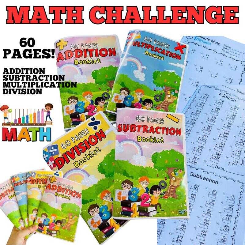 Math Challenge Booklets FOR GRADE 1 2 3 4 5 6 (Addition & Subtraction ...
