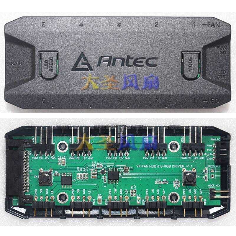Antec Aura Sync Controller ARGB+PWM 1-to-5 5V 3-Pin Lighting Interface ...