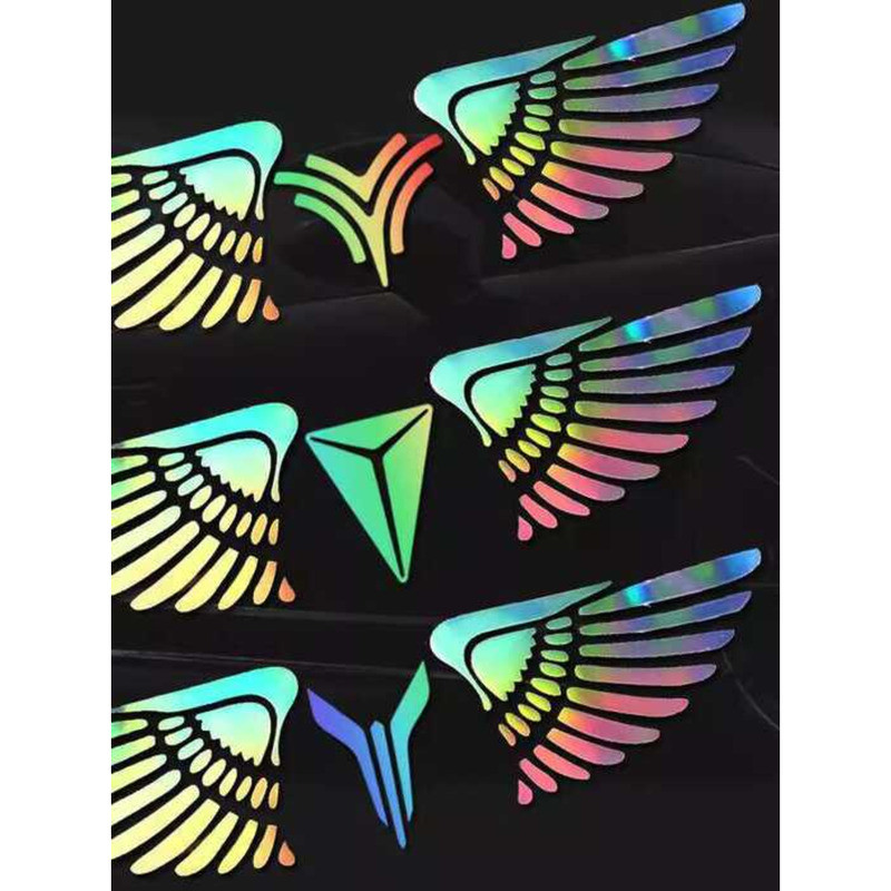 Emblem Angel Wings Laser Colorful Car Body Rear Window Glass Wing ...