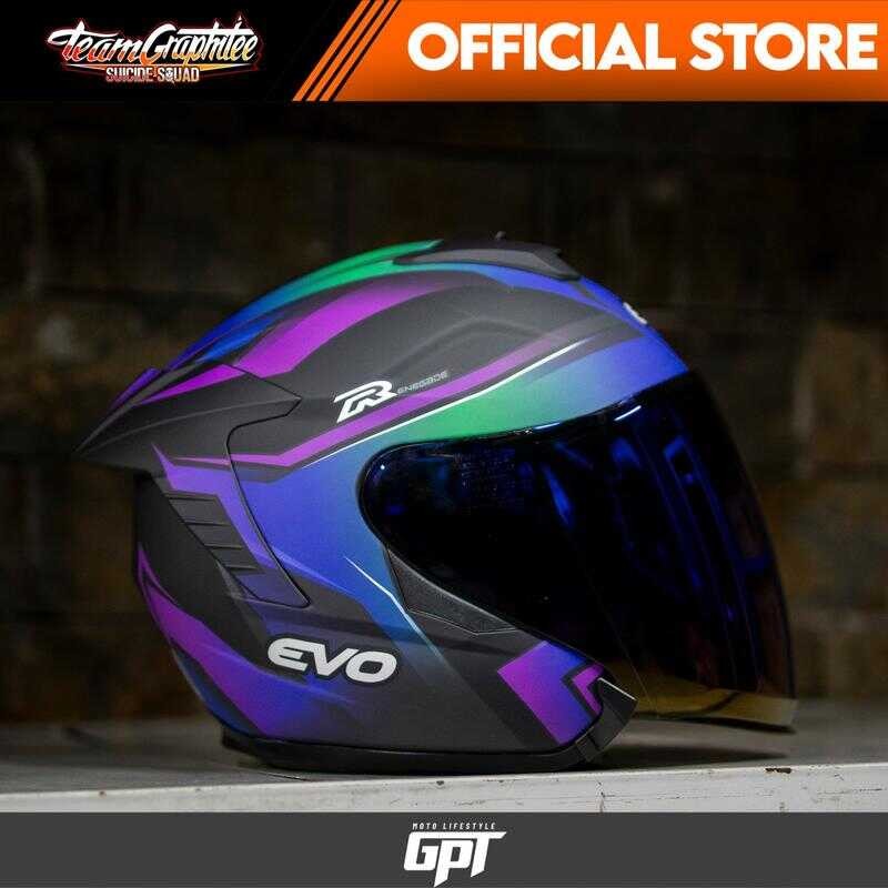 EVO HELMET Rx5 RENEGADE HALF FACE DUAL VISOR W/ Free Clear Lens Fd6 ...