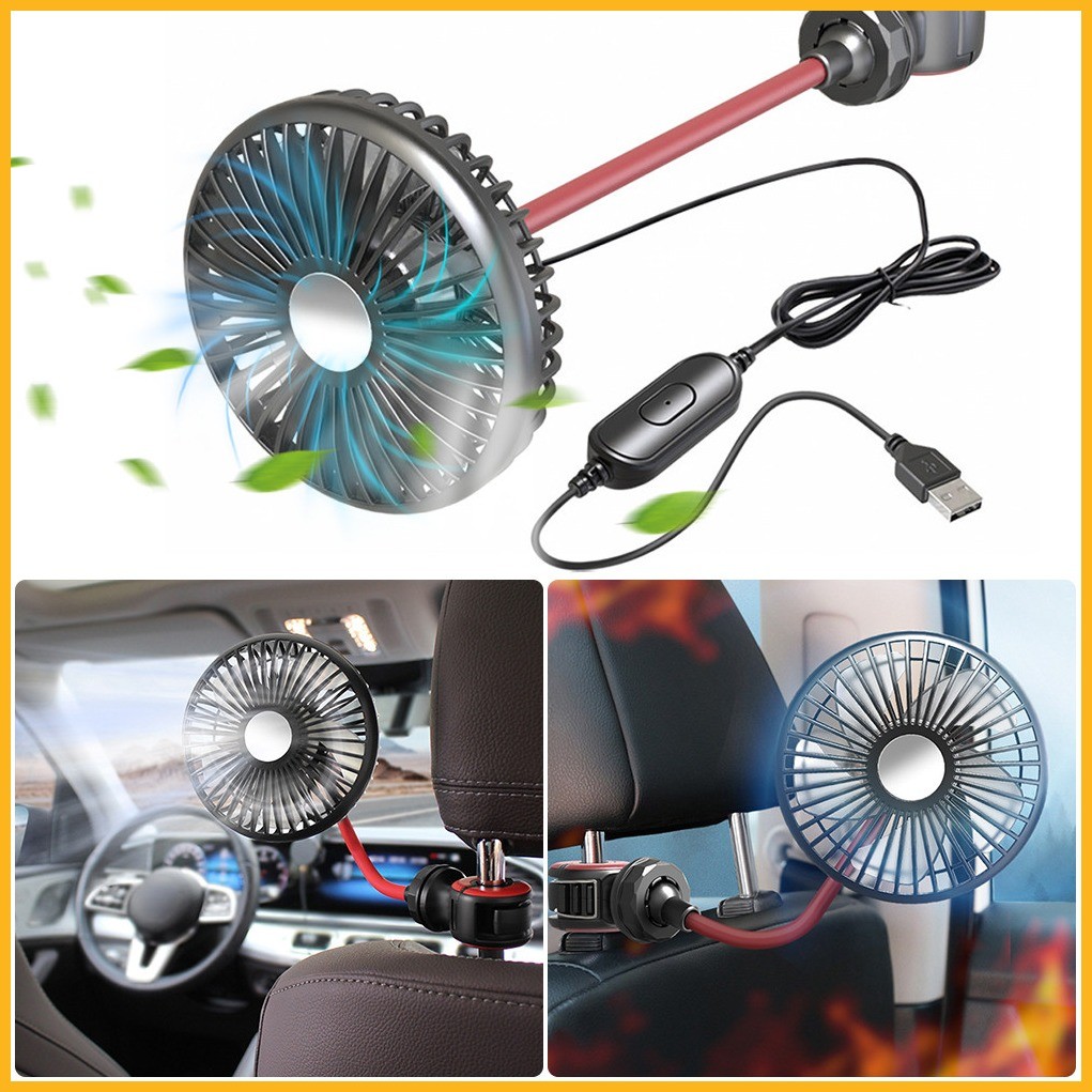 Hot-Sale Car Fan 3 Speeds Adjustable Auto Flexible Air Cooling Fan 360 ...