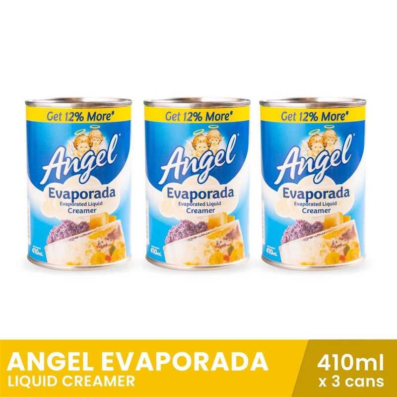 ANGEL Evaporada Evaporated Liquid Creamer 410Ml X 3 Cans, Evap, Milk ...