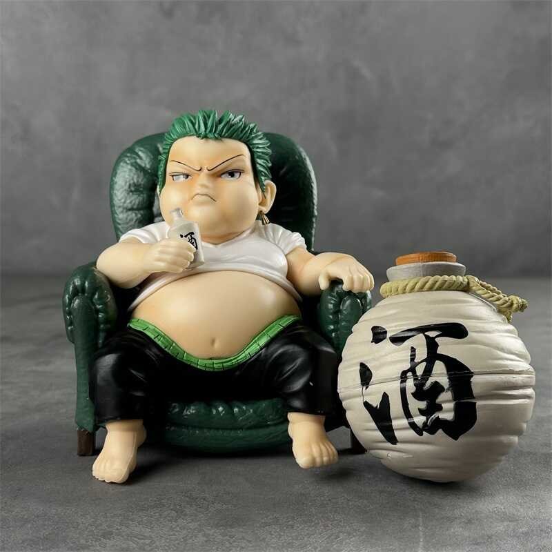 Zoro Figure From One Piece, Chubby Anime Figurine, Flask Luffy Sanji ...