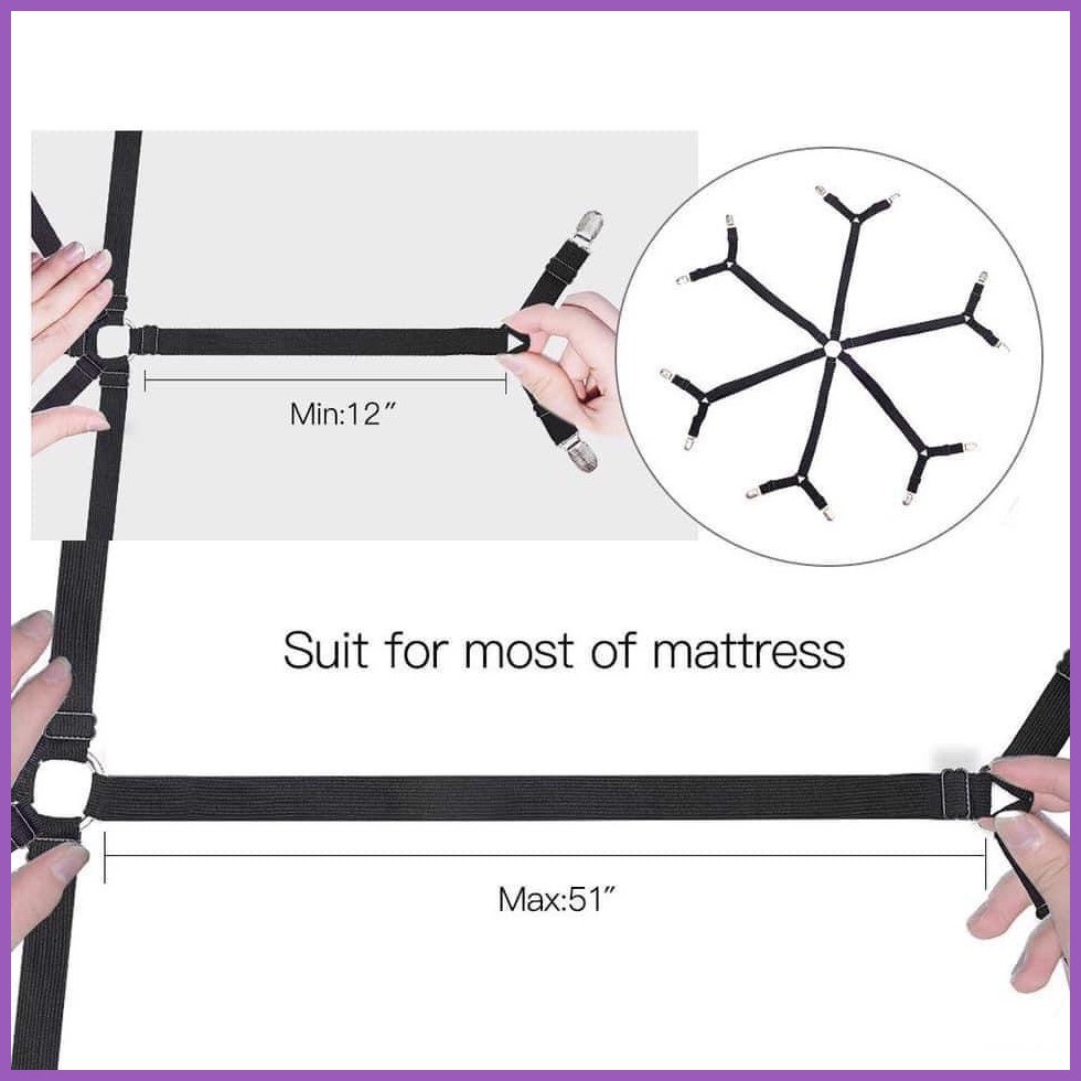 ☑ 12pcs Slip-On Sheets Metal Sling Bed Sheet Clip Adjustable 3 Way Bed ...