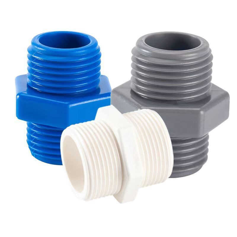 3 PVC Male Thread Connector Double Male Thread Direct Through Connector ...