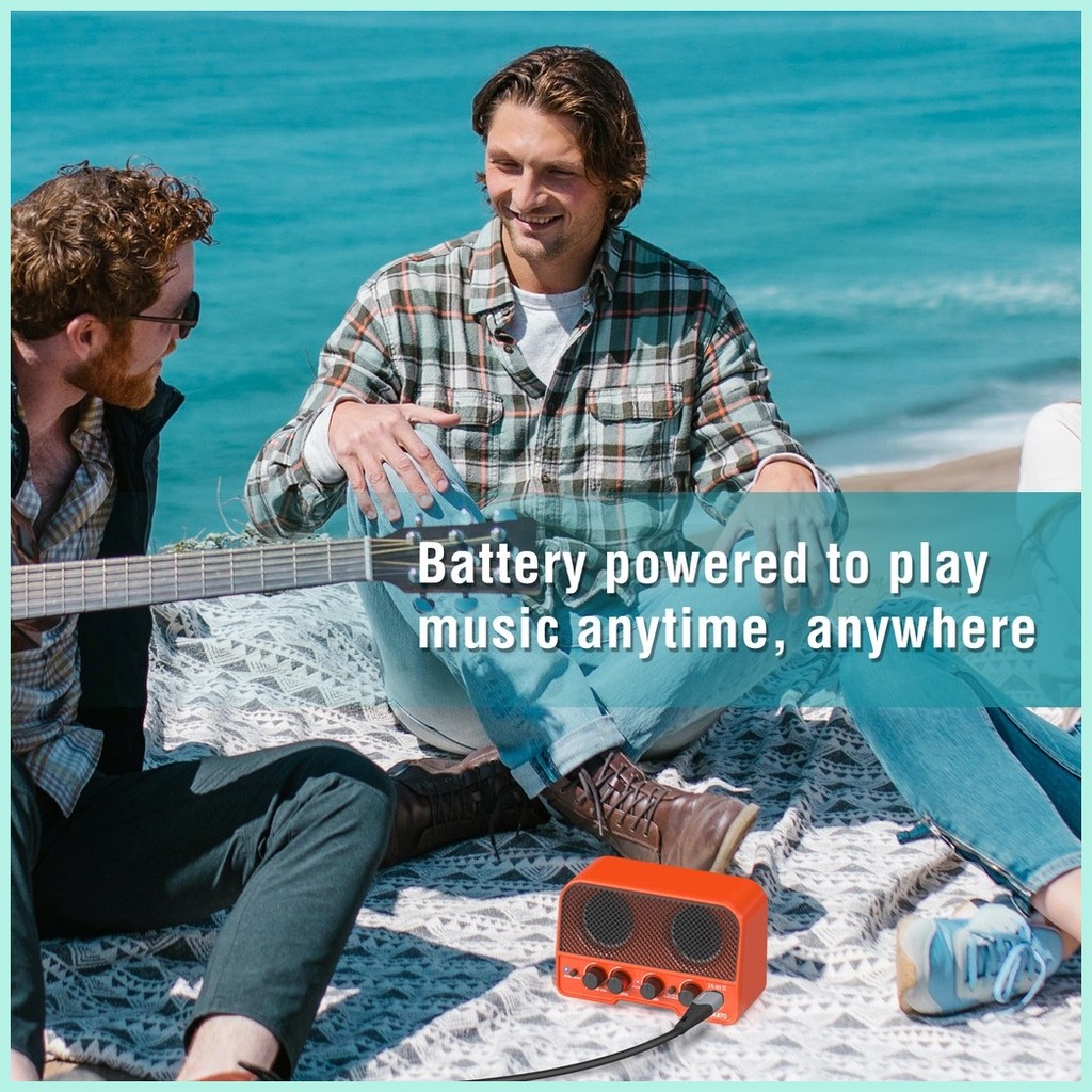 Lekato Mini Guitar Amp 5w Rechargeable Electric Amplifier Clean ...