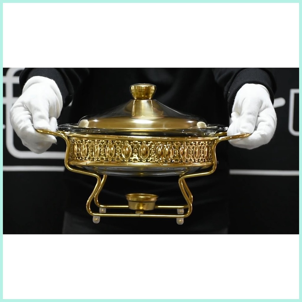 New Trend 2.0L Round Luxury Gold Chafing Dish Buffet Food Warmer ...